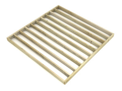 eDecks Heavy Duty Decking Frame Kit Pressure Treated Timber 3m x 3m (6 ...