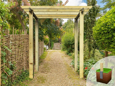 eDecks Heavy Duty Royal Walkway Wooden Garden Pergola (W 2400mm x D ...