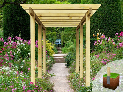eDecks Heavy Duty Royal Walkway Wooden Garden Pergola With Super ...