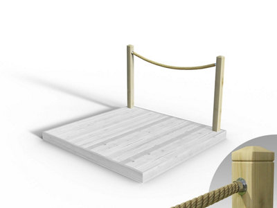 eDecks Rope Handrail Decking Kit 1800mm (One Side) - Hemp Rope (Hook ...