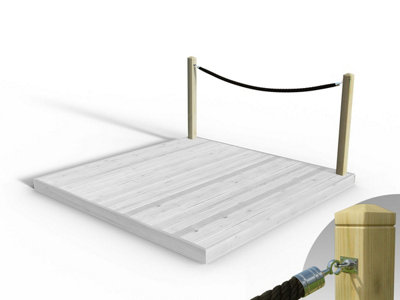 eDecks Rope Handrail Decking Kit 2700mm (One Side) - Hemp Rope (Hook ...