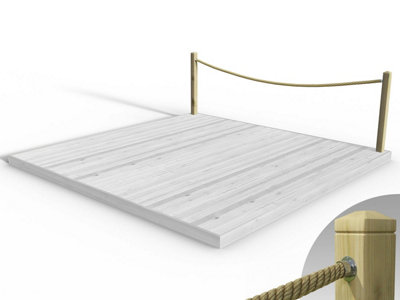 eDecks Rope Handrail Decking Kit 3600mm (One Side) - Black Rope (Fixed ...