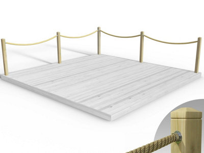 eDecks Rope Handrail Decking Kit 4200mm (Two Side) - Hemp Rope (Hook ...