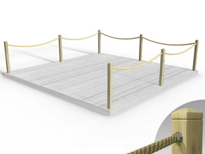 eDecks Rope Handrail Decking Kit 4500mm (Three Side) - Black Rope ...
