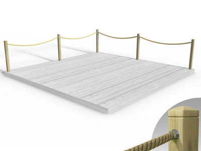 eDecks Rope Handrail Decking Kit 4800mm (Two Side) - Black Rope (Fixed ...
