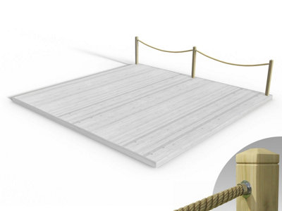 eDecks Rope Handrail Decking Kit 5400mm (One Side) - Black Rope (Fixed ...