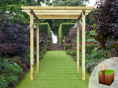 eDecks Royal Walkway Wooden Garden Pergola (W 2400mm x D 2400mm) with ...