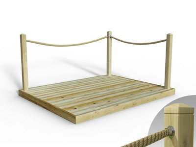 EDECKS STANDARD REDWOOD DECKING KIT (1.8M X 2.4M) WITH HEMP ROPE ...