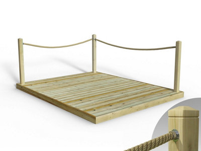 eDecks Standard Redwood Decking Kit (2.4m x 3m) With Black Rope ...