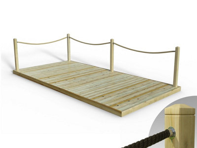 eDecks Standard Redwood Decking Kit (2.4m x 4.8m) With Black Rope ...