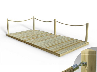 eDecks Standard Redwood Decking Kit (2.4m x 4.8m) With Black Rope ...