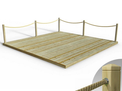 eDecks Standard Redwood Decking Kit (4.8m x 4.8m) With Black Rope ...