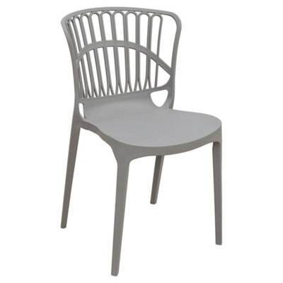 Eden Garden Stacking Chairs x4 In Grey - INCLUDES FREE DELIVERY