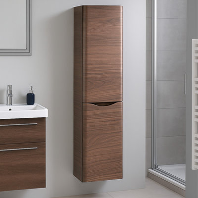 Eden Wall Mounted Tall Storage Unit in Redwood (Right Hand) | DIY at B&Q