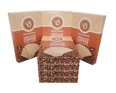 Edesia Espress 7 x 40 Size 4 Brown Coffee Filter Paper Cones