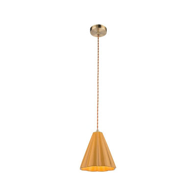 Edit Iris Ceramic Ceiling Pendant Light Ochre Yellow
