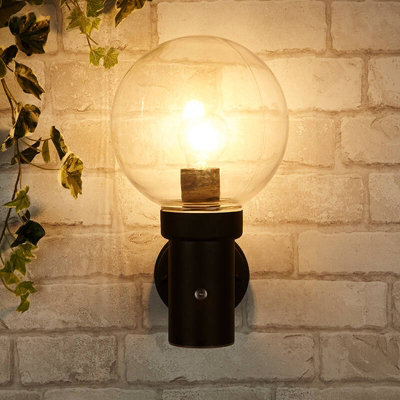 Edit Optic Outdoor Wall Light with Dusk to Dawn Sensor Black