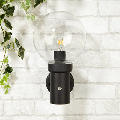 Edit Optic Outdoor Wall Light with Dusk to Dawn Sensor Black