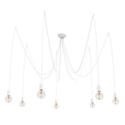 Edit Spider 7 Arm Ceiling Pendant Light White