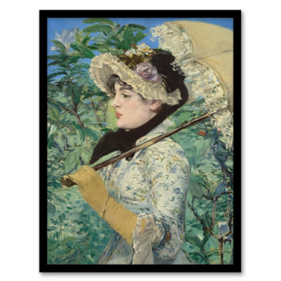 Edouard Manet Framed Wall Art Print Jeanne Spring Parasol Portrait - A4 ...