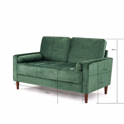 Edward Velvet Sofa 2 Seater Luxury Velvet Sofa Couch Settee Bolster ...