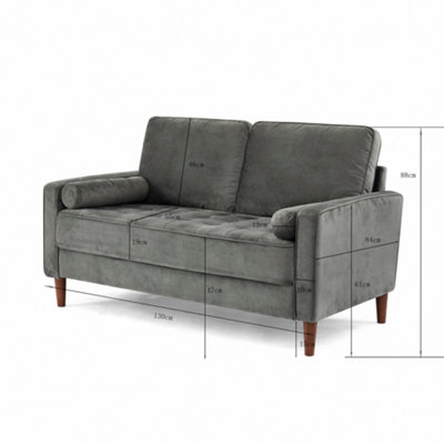 Edward Velvet Sofa 2 Seater Luxury Velvet Sofa Couch Settee Bolster ...