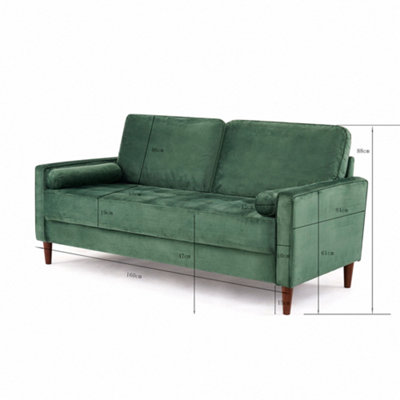 Edward Velvet Sofa 3 Seater Luxury Velvet Sofa Couch Settee Bolster ...