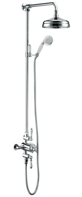 Edwardian Dual Traditional Thermostatic Shower Mixer + Rigid Riser ...