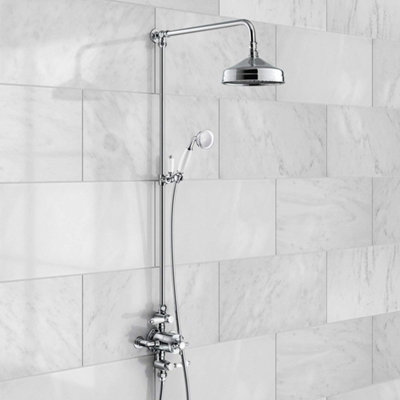 Edwardian Dual Traditional Thermostatic Shower Mixer + Rigid Riser ...