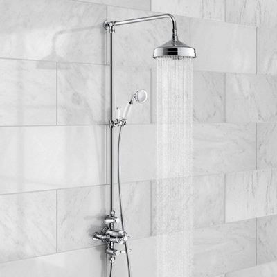 Edwardian Dual Traditional Thermostatic Shower Mixer + Rigid Riser ...
