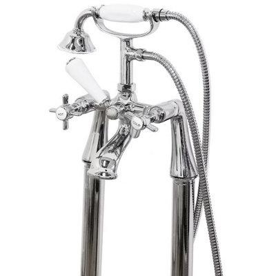 Edwardian II Traditional Freestanding Cross Head Lever Bath Shower ...