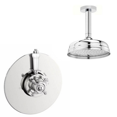Edwardian Traditional Dual Concealed Thermostatic Shower + Ceiling Fed ...