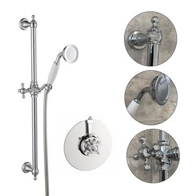 Edwardian Traditional Thermostatic Concealed Shower Mixer 1 Outlet ...