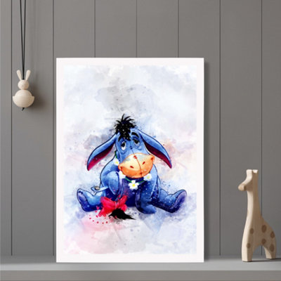 Eeyore Watercolour Winnie the Pooh Poster with Hanger / 33cm / White