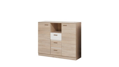Effect Chest of Drawers in Oak Sonoma - W1300mm H1050mm D420mm ...