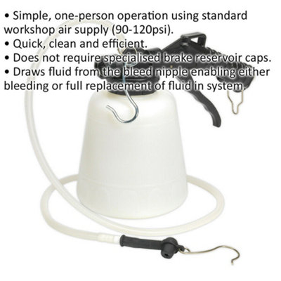 Efficient 1L Pneumatic Vacuum Brake Bleeder with 1/4" BSP Inlet and 120 ...