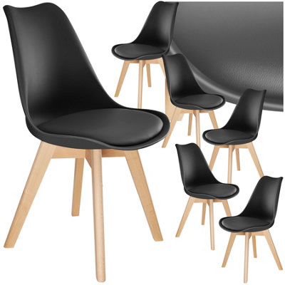 Egg dining chairs Frederikke, Set of 6 - black | DIY at B&Q