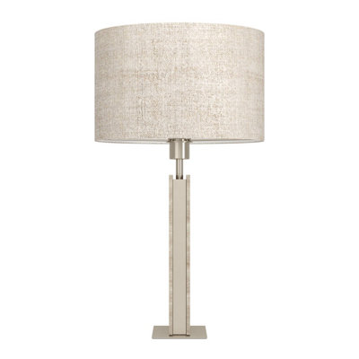 EGLO BELESAR Satin Nickel Stone and Steel Table Lamp