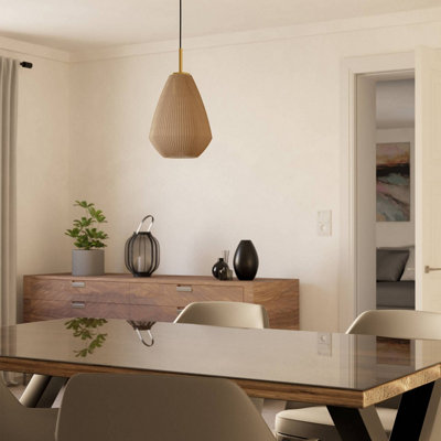 EGLO Caprarola Two Toned Satin Glass Single Pendant Light