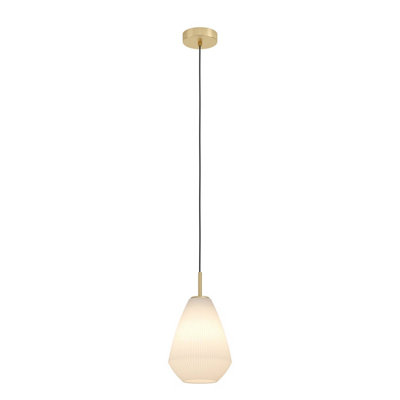EGLO Caprarola Two Toned Satin Glass Single Pendant Light