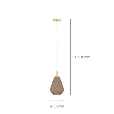 EGLO Caprarola Two Toned Satin Glass Single Pendant Light