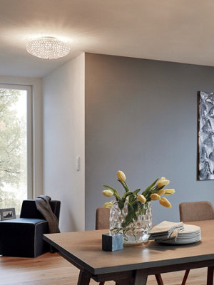 EGLO Clemente Steel & Glass LED Ceiling Light