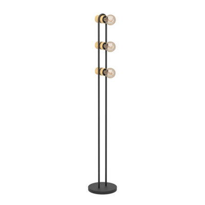 EGLO Floor Lamp 3 Light Black/Wood CHIEVELEY (21)
