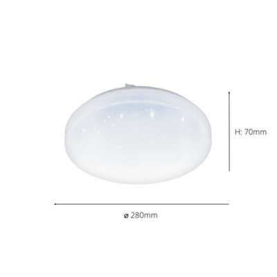 EGLO Frania-S Round White Metal And Plastic With Crystal Effect ...
