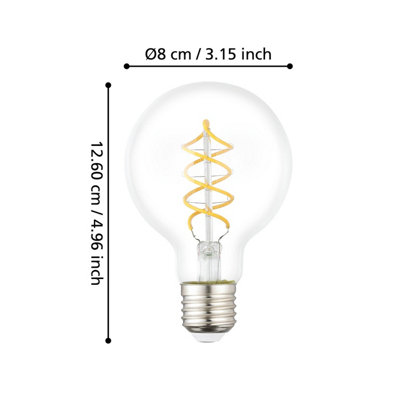Eglo LED E27 G80 Clear Lightbulb 2700K - Pack of 4