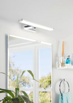 EGLO Pandella 1 Chrome Plastic Integrated LED IP44 Bathroom Mirror Wall ...