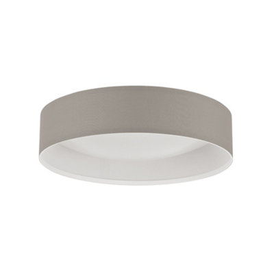 EGLO PASTERI TAUPE FABRIC LED FLUSH CEILING LIGHT - ENERGY-EFFICIENT ...