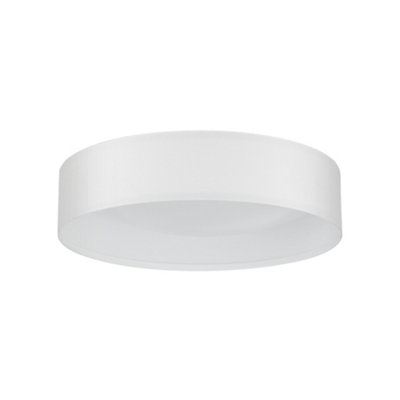 EGLO Pasteri White Fabric LED Flush Ceiling Light - Energy-Efficient ...