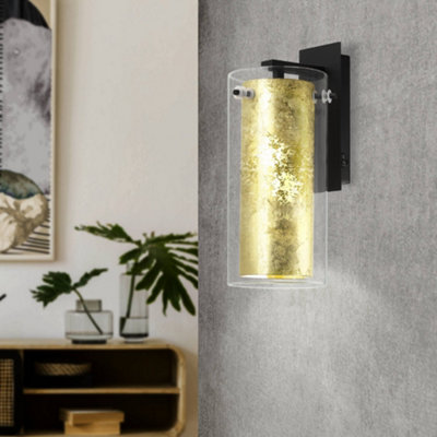 EGLO Pinto Gold Glass/Steel Wall Light