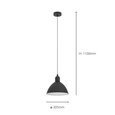 EGLO Priddy Pendant black/white